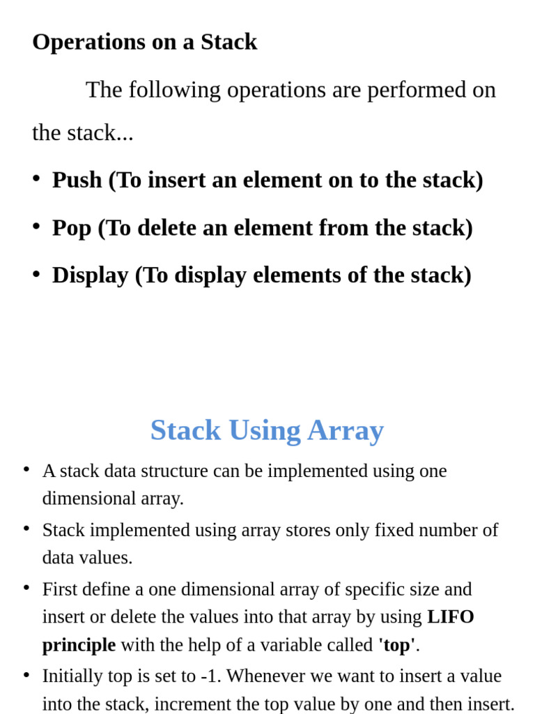 DSA Stacks Operations | PDF