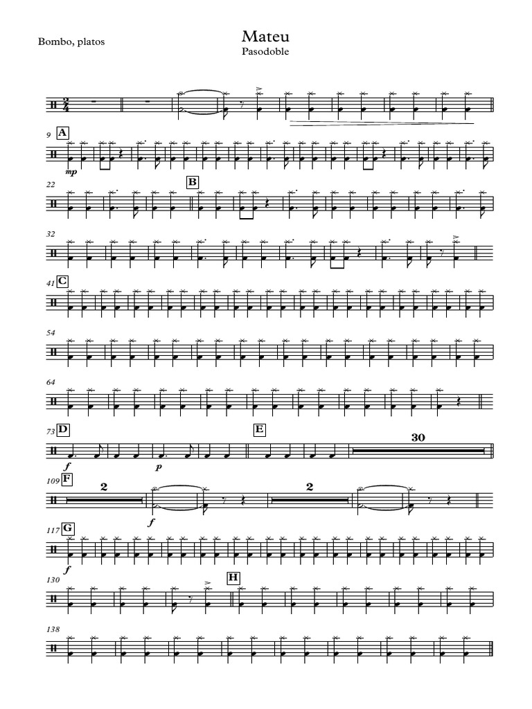 Mateu 2 (Pasodoble) - Bombo, Platos - 2024-09-04 1935 - Bombo, Platos | PDF