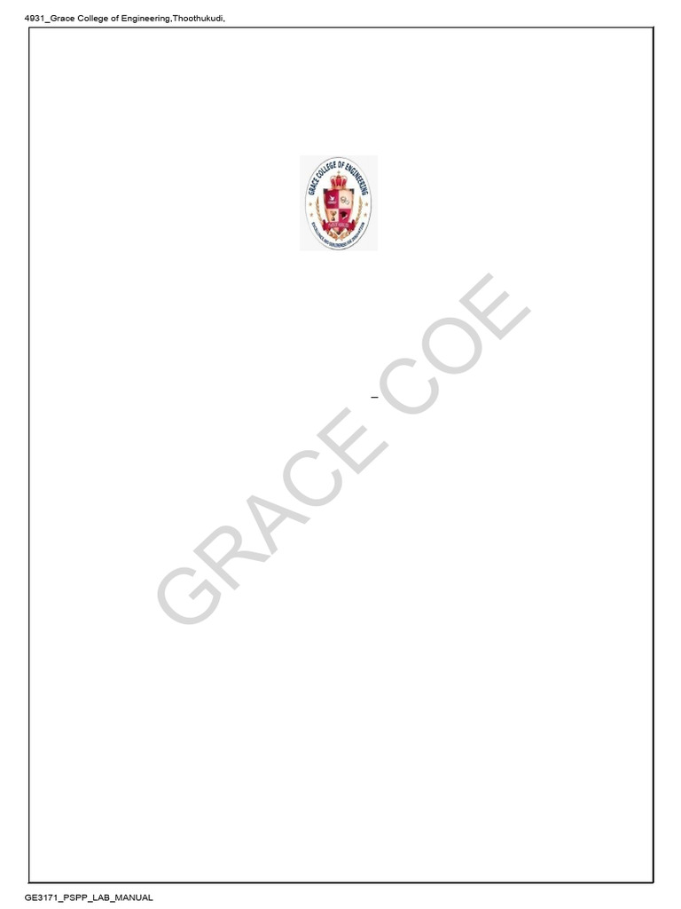 I H&s Ge3171 PSPP Lab Manual | PDF