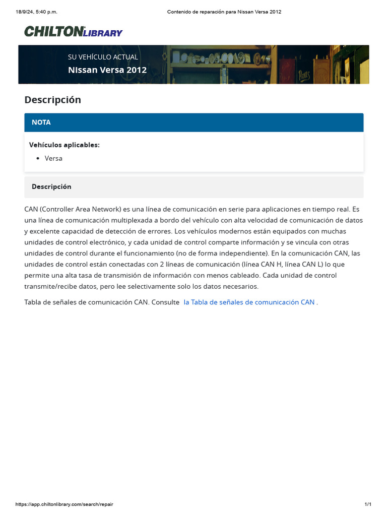 Nissan Versa 2012 U1000 BCM | PDF