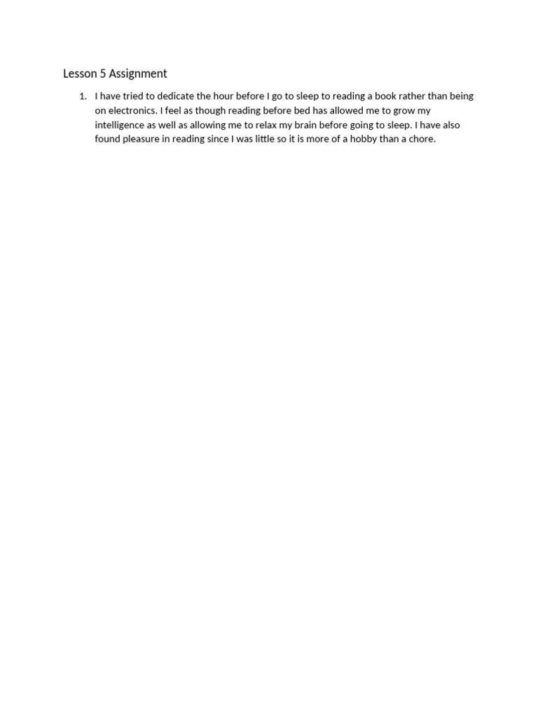 Lesson 5 Assignment | PDF