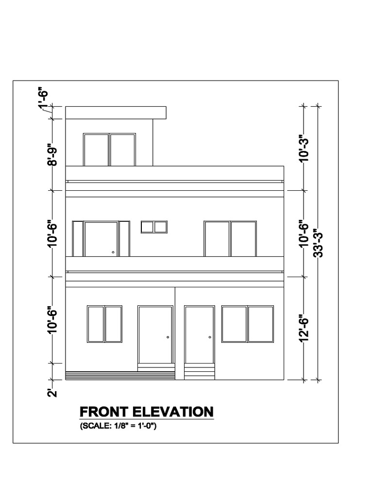 AutoCAD GRADED Task 1 Front Elevation | PDF