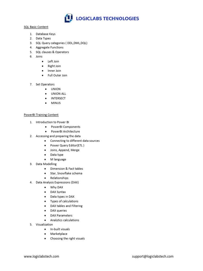 PowerBI Training Content | PDF | Technology & Engineering