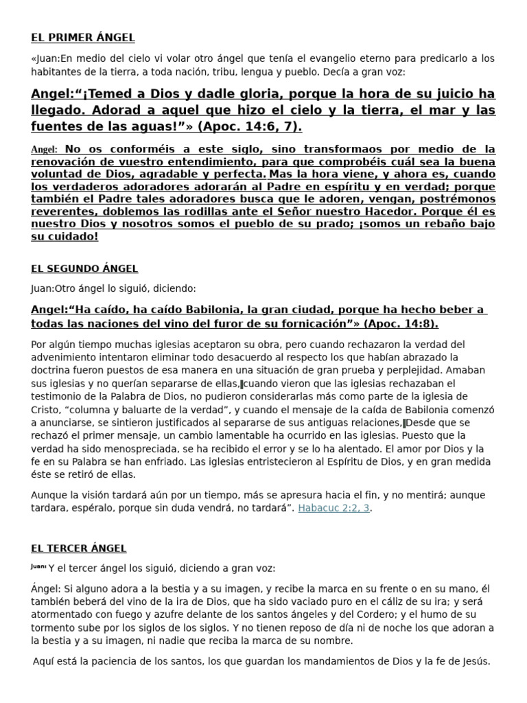 Mensaje de Los 3 Ángeles | PDF