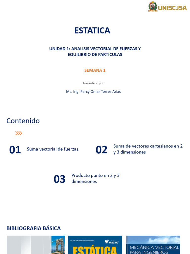 Unidad 1 - Semana 1 - Estatica | PDF