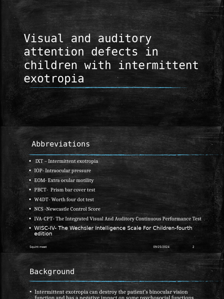 Visual and Auditory Attention Defects in Children With | PDF