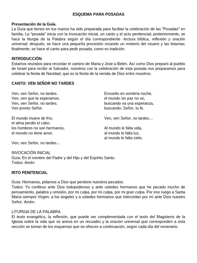 ESQUEMA PARA POSADAS | PDF