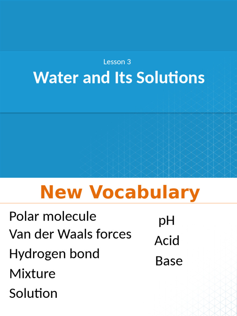Water and Its Solutions | PDF