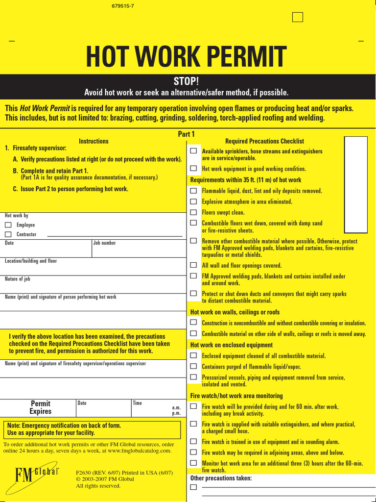 Hot Work Certification | PDF