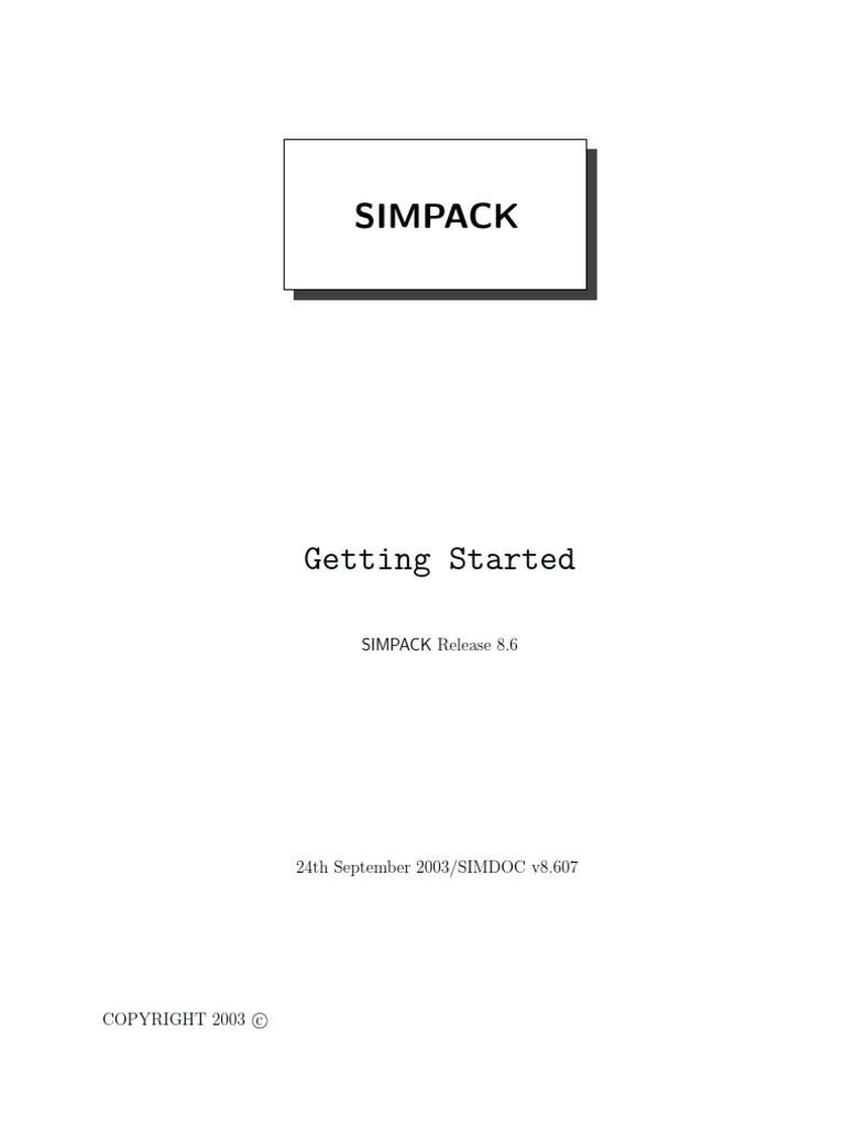Getting Started With SIMPACK | PDF | Simulation | Computer Aided Design