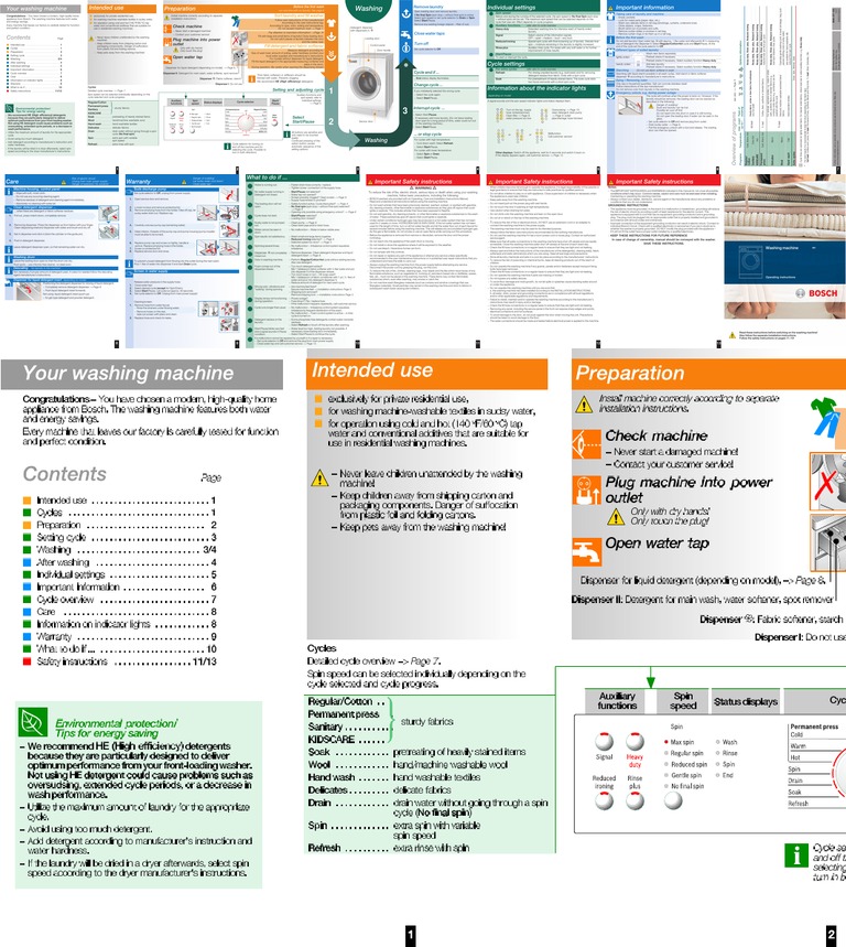 Bosch Washing Machine | PDF | Washing Machine | Laundry