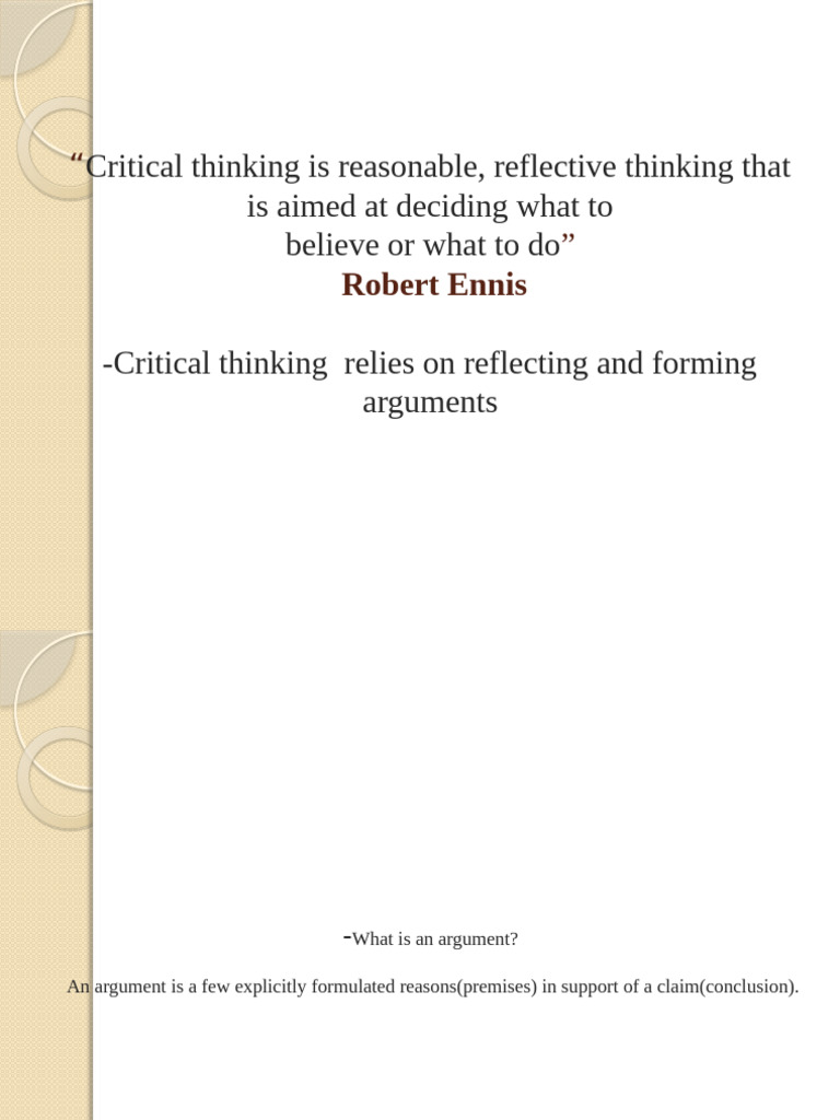 Logical Fallacies, and Stages of Critical Thinking Development | PDF