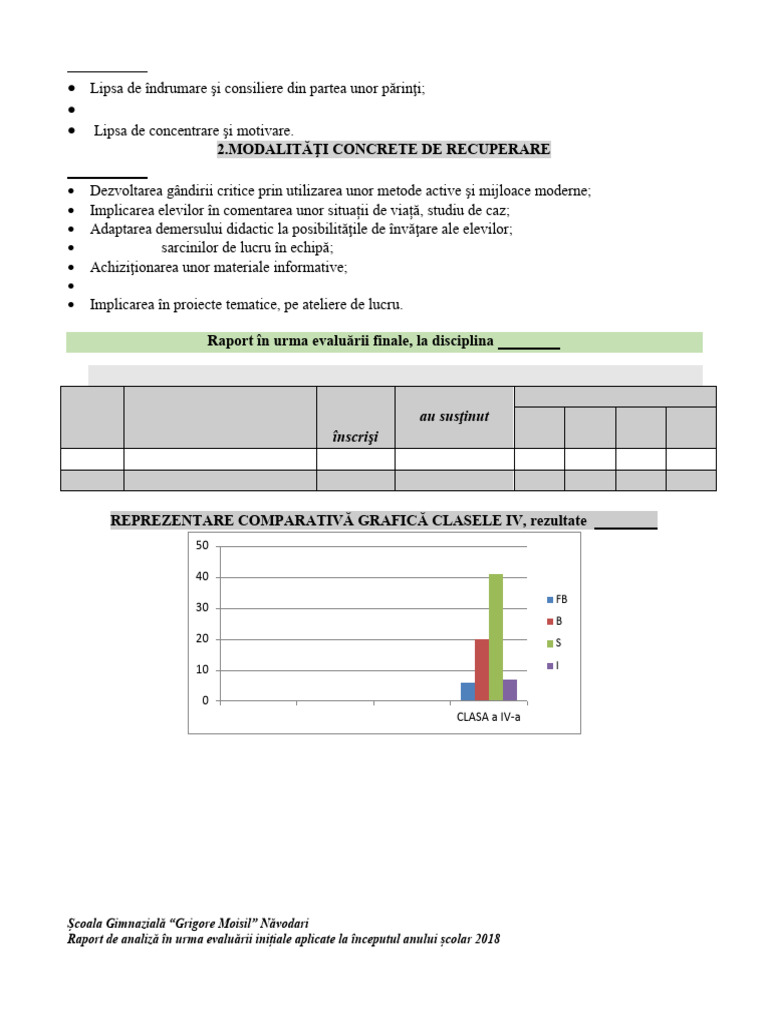 Raport Ceac Teste Initiale 2018 2019 | PDF