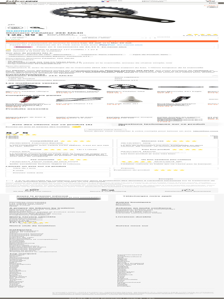 Shimano Pédalier ZEE M640 Bikeinn | PDF