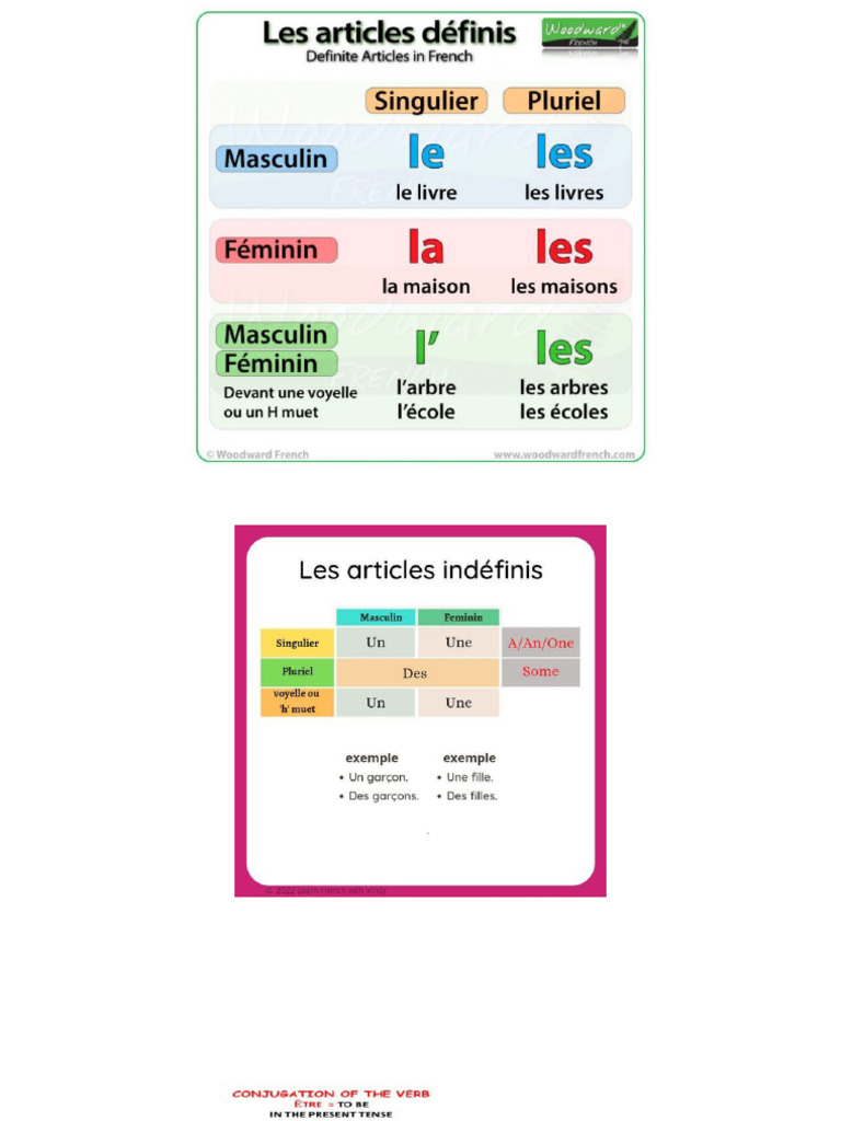 3-Article Defini, Indefini, Etre, Avoir, Faire Des Phrases, Les ...