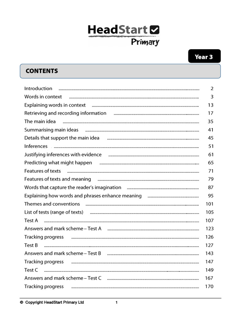 Headstart (Y3) | PDF