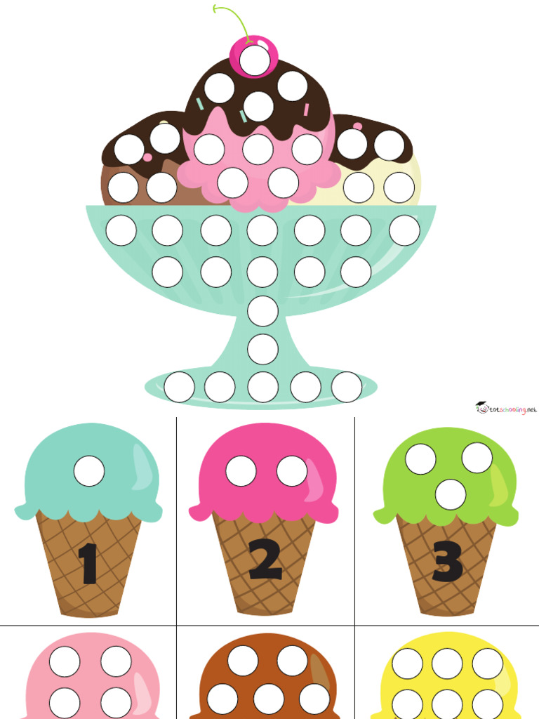Free_Ice Cream Dot Marker Counting | PDF