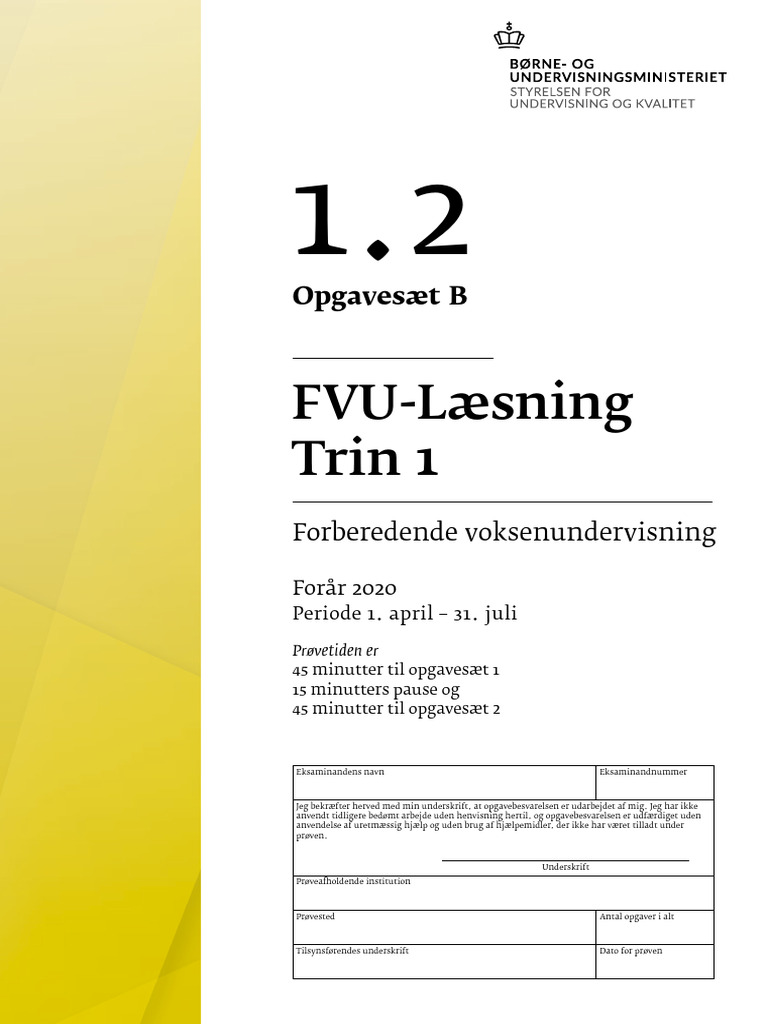 FVU-trin 1.2 - Eksempel | PDF