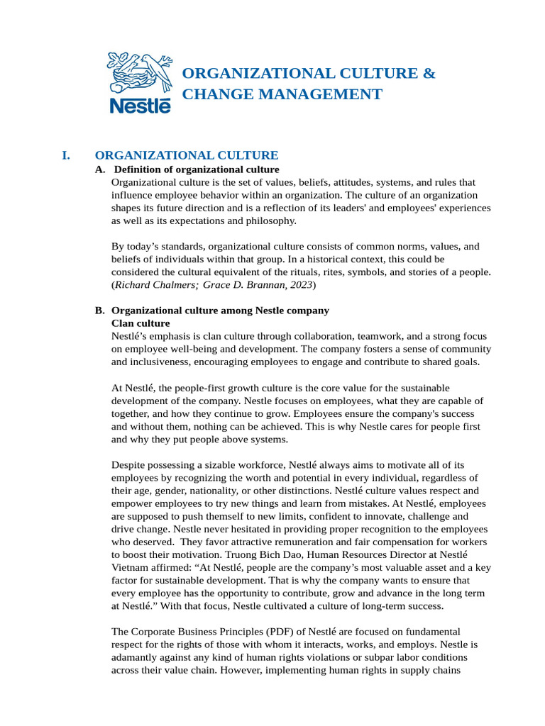 Organizational Culture+change Management | PDF