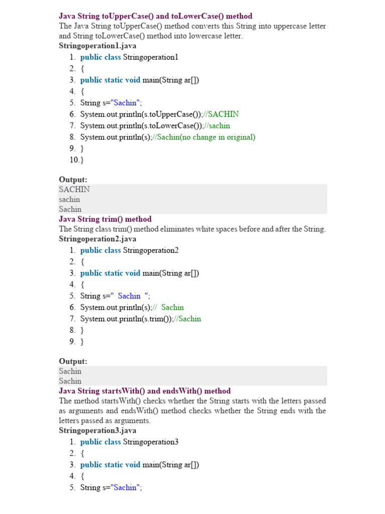 Java String ToUpperCase | PDF