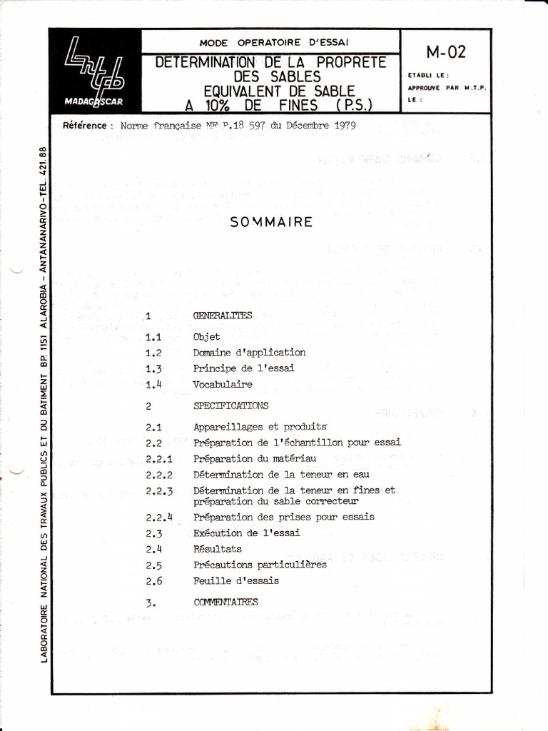 Sables Equivalent TB: Sable | PDF