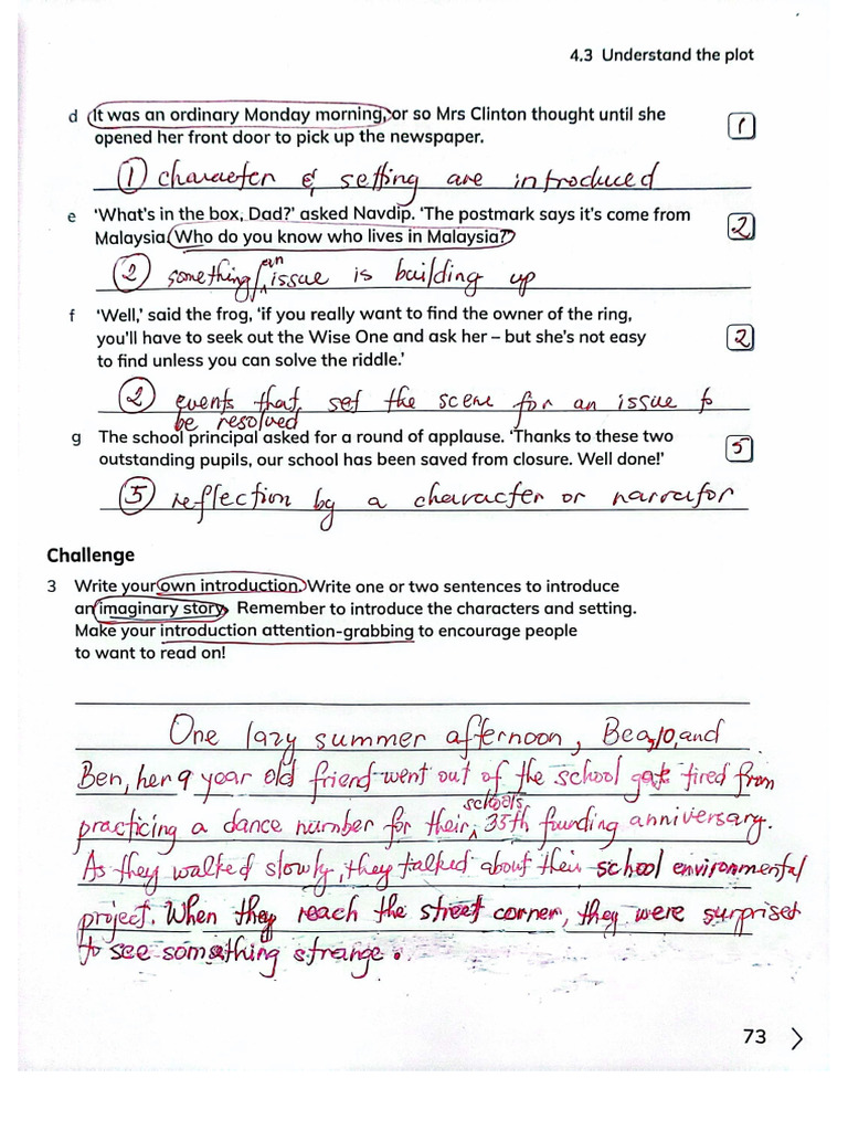 GR 4 Workbook Answer Key - Page 73 | PDF