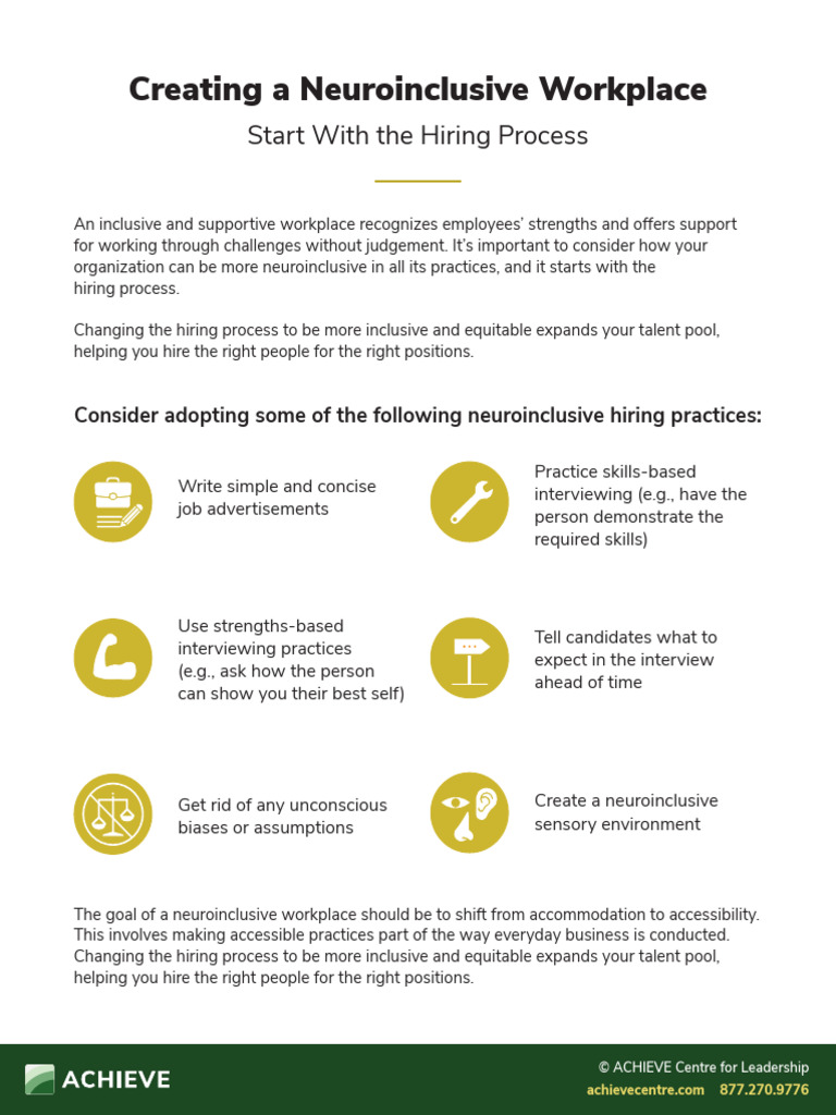 Creating A Neuroinclustive Workplace Handout v2 | PDF