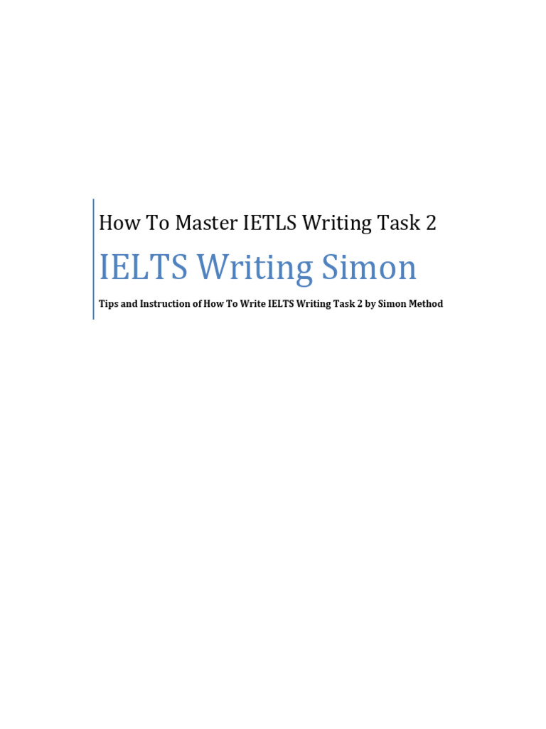 Ielts Writing Task 2 Simon - Formal | PDF