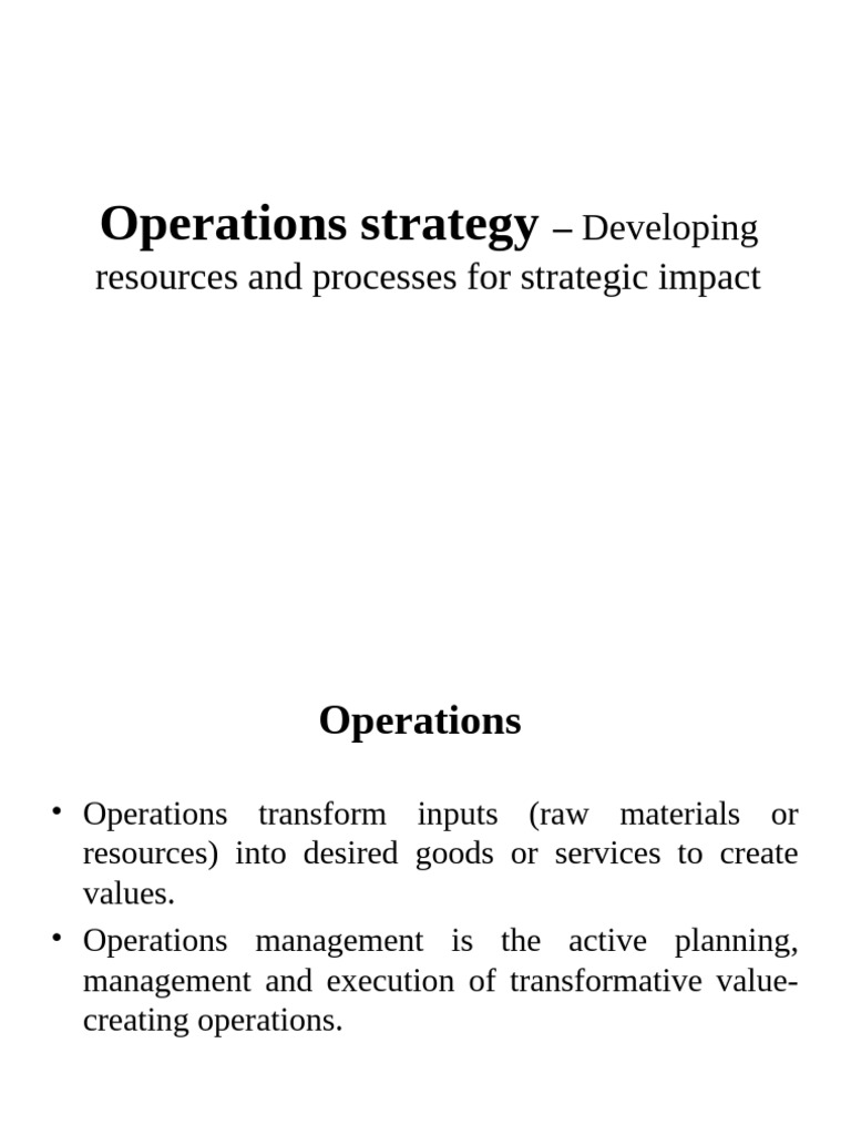 Session 1 Operations Strategy | PDF