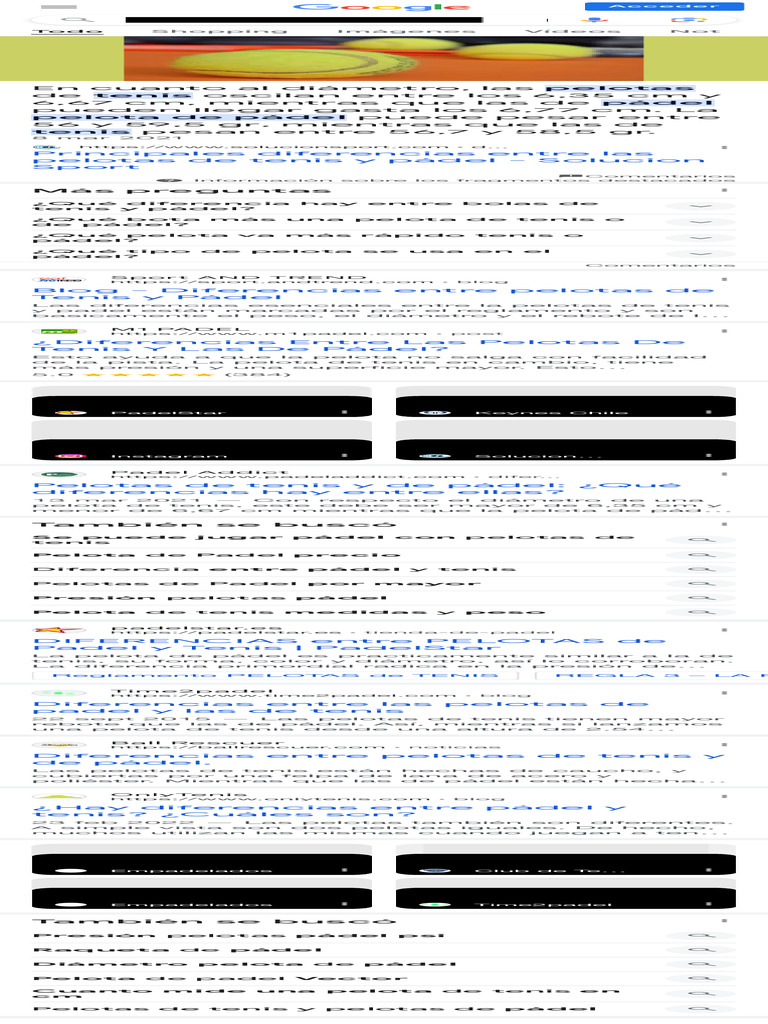 Diferencia Pelotas de Padel y Tenis - Buscar Con Google | PDF | Pelota ...