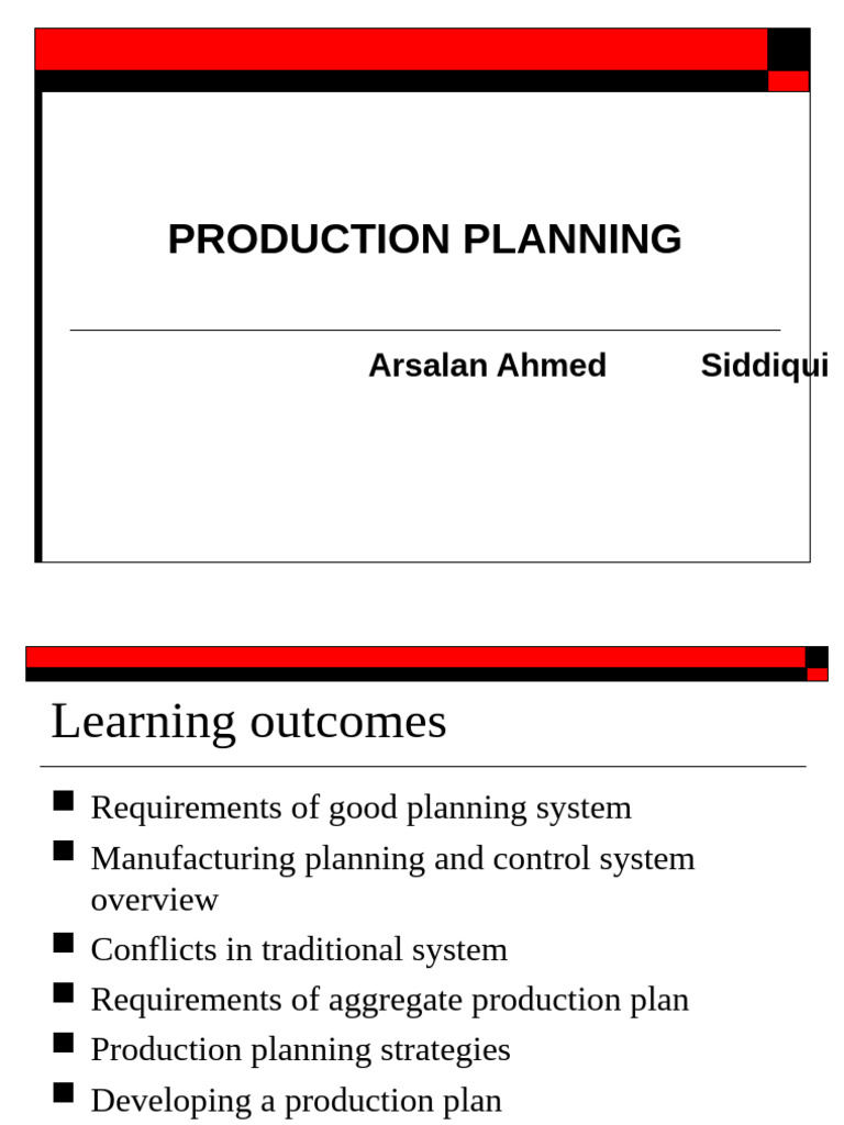 Production Planning 13102022 065208pm | PDF