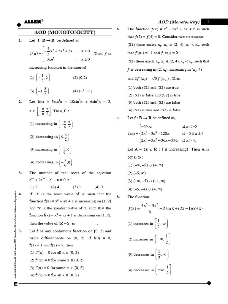 AOD (Monotonicity) | PDF