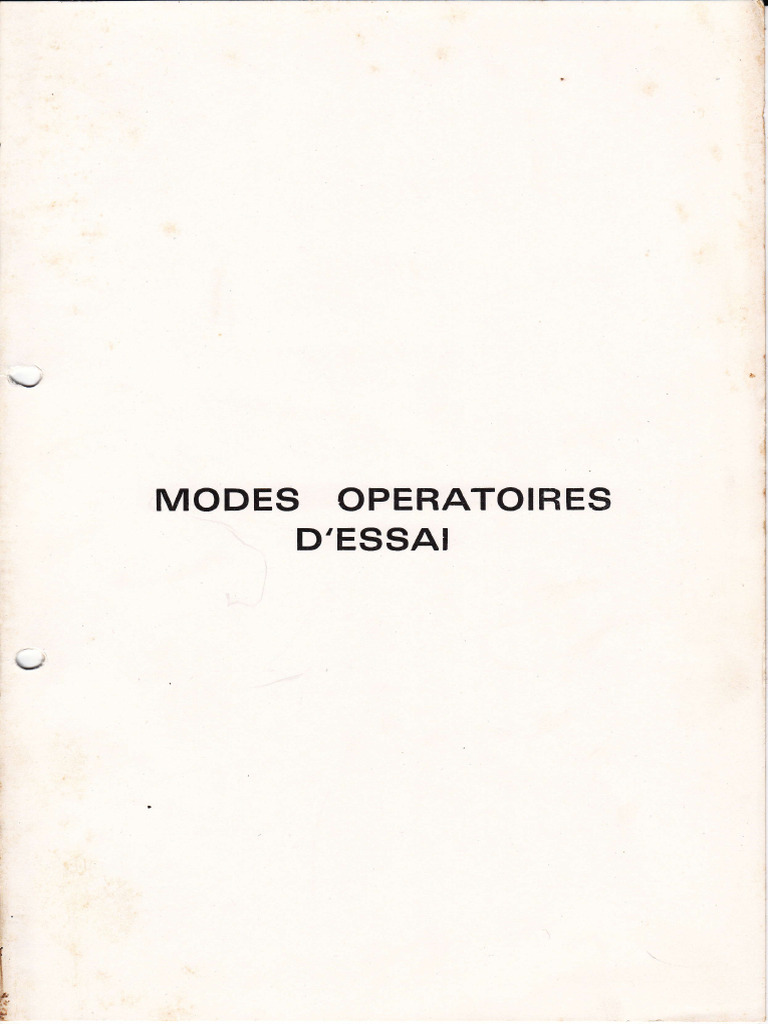 Modes: D'Essai | PDF