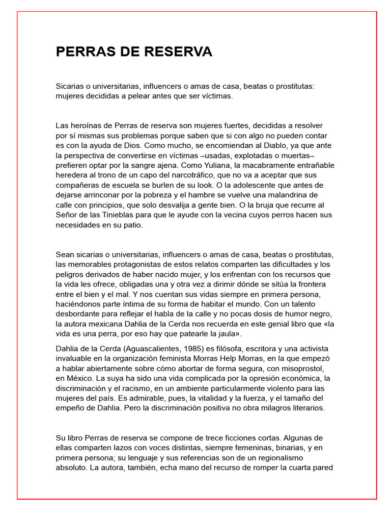 Perras de Reserva | PDF
