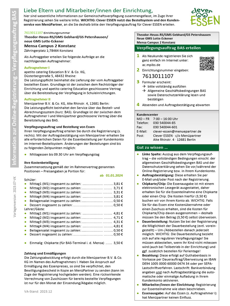 Mensa Menu P Artner Preisliste | PDF