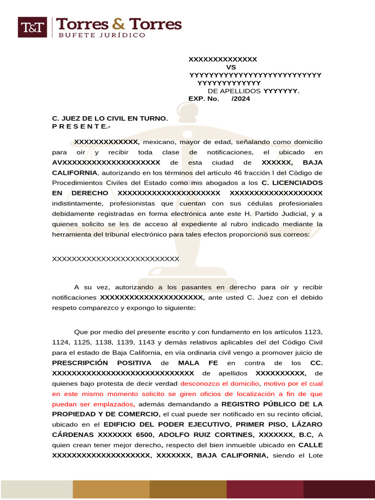 Prescripcion Positiva Raul Solorio Barrera XXXXXXXXX | PDF