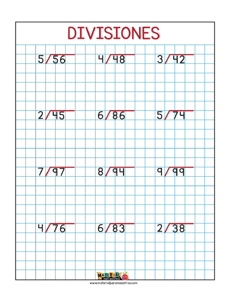 Ejercicios Divisiones de 2 Cifras Cami | PDF