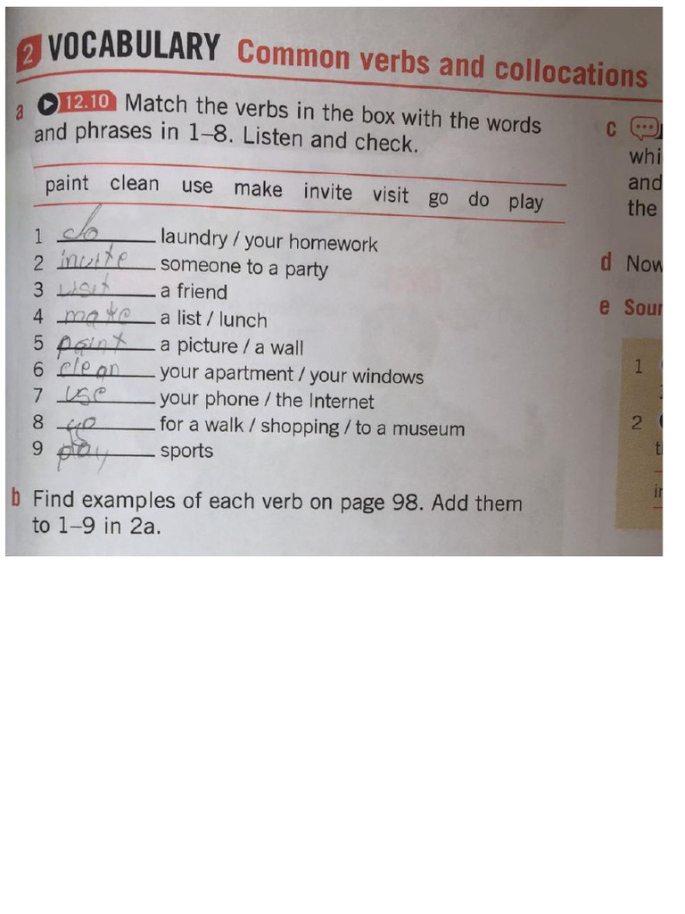 99 Common Verbs and Collocations..,..,., | PDF