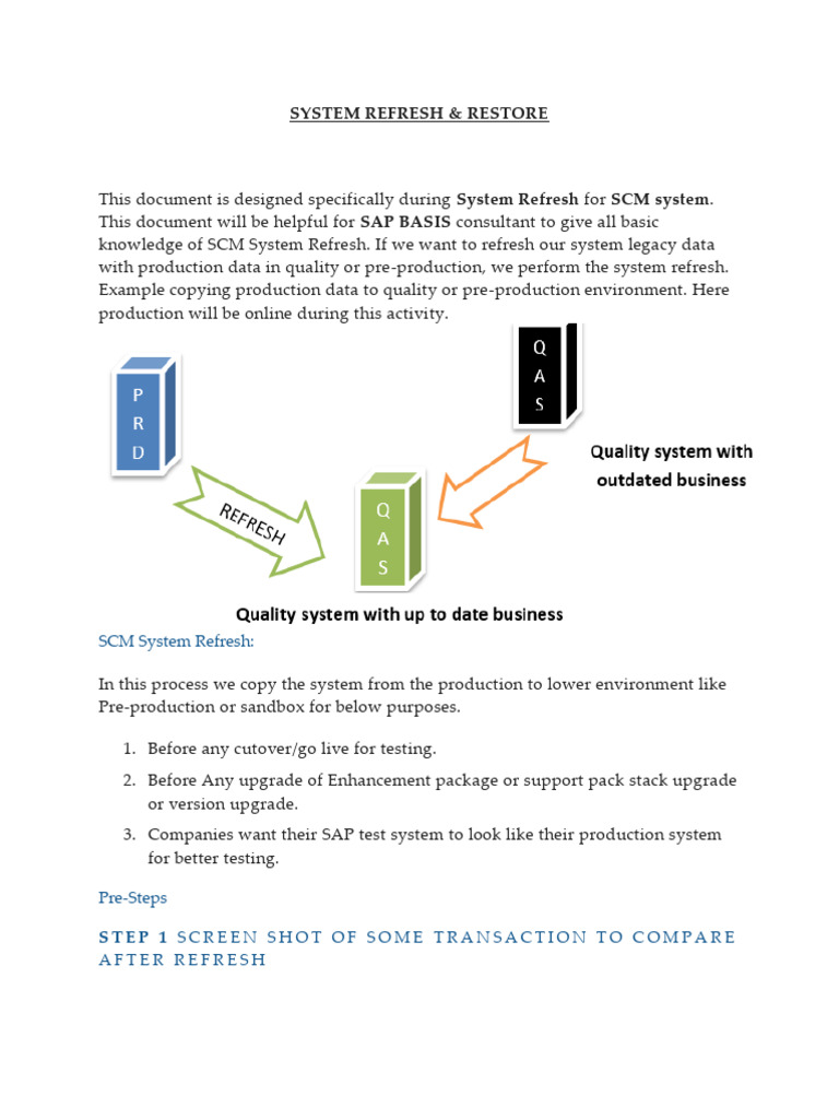 SAP Refresh | PDF