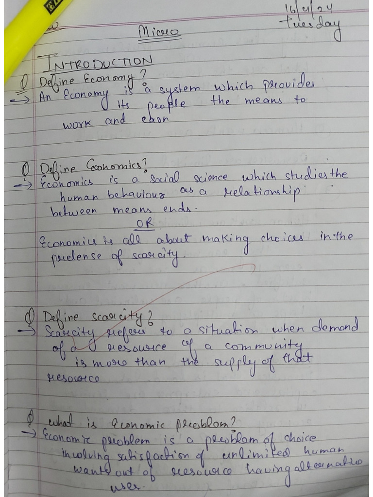 Micro Eco Notes-1 | PDF