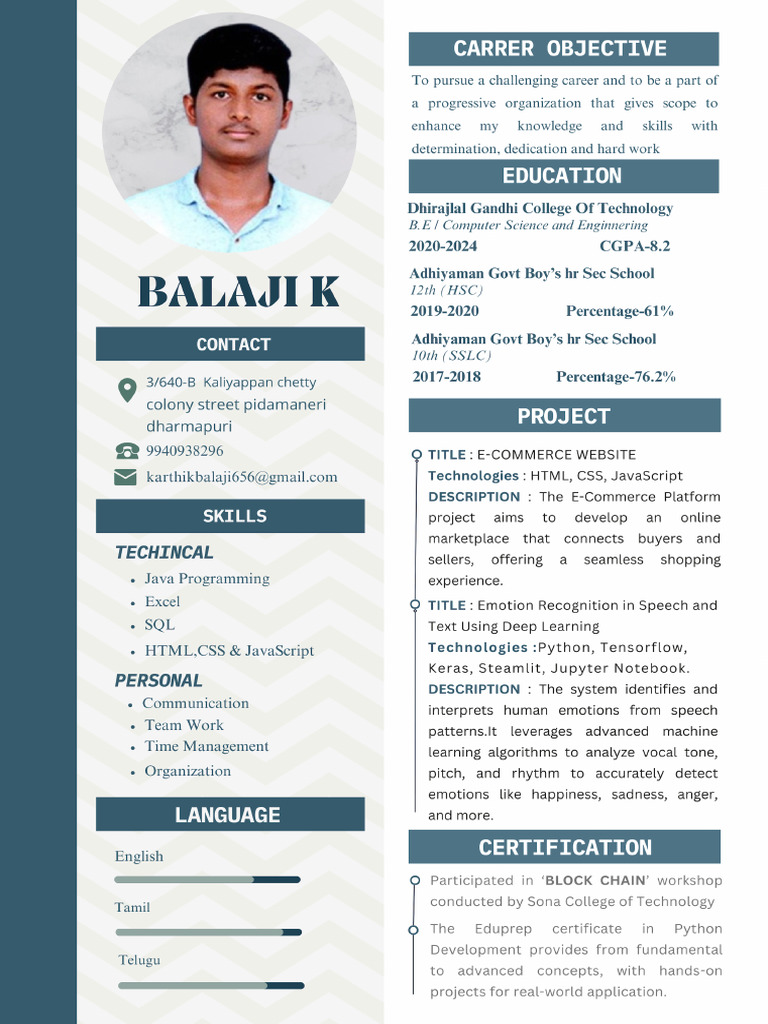 Balaji Resume | PDF