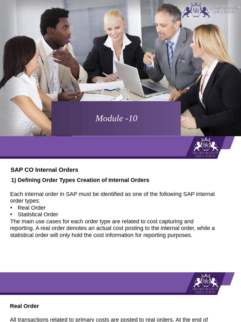 Module 10_SAP CO Internal Orders | PDF