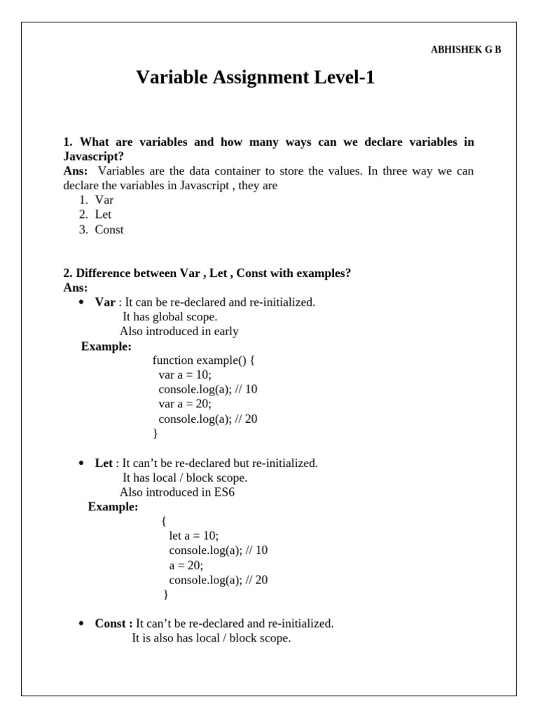 Variable_Assignment_Level-1[1] | PDF