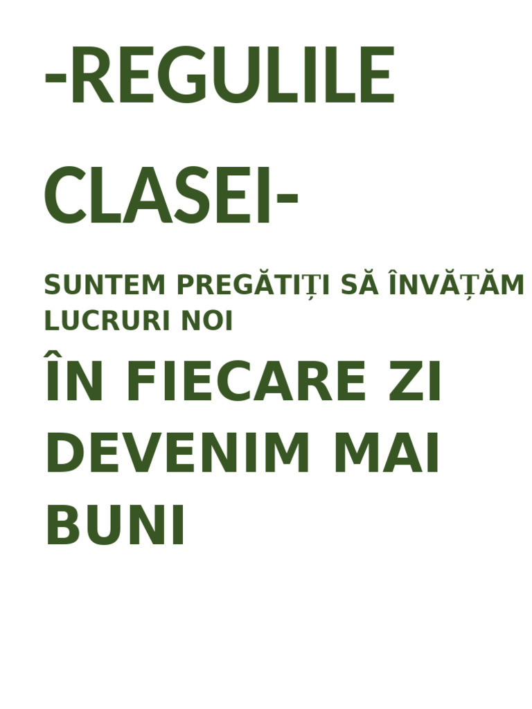 Regulile Clasei | PDF