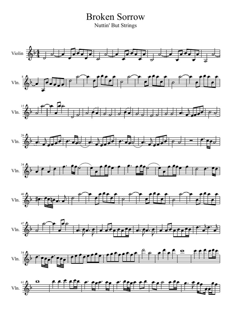 Nuttin But Stringz Broken Sorrow Part 1 Violin | PDF | String ...