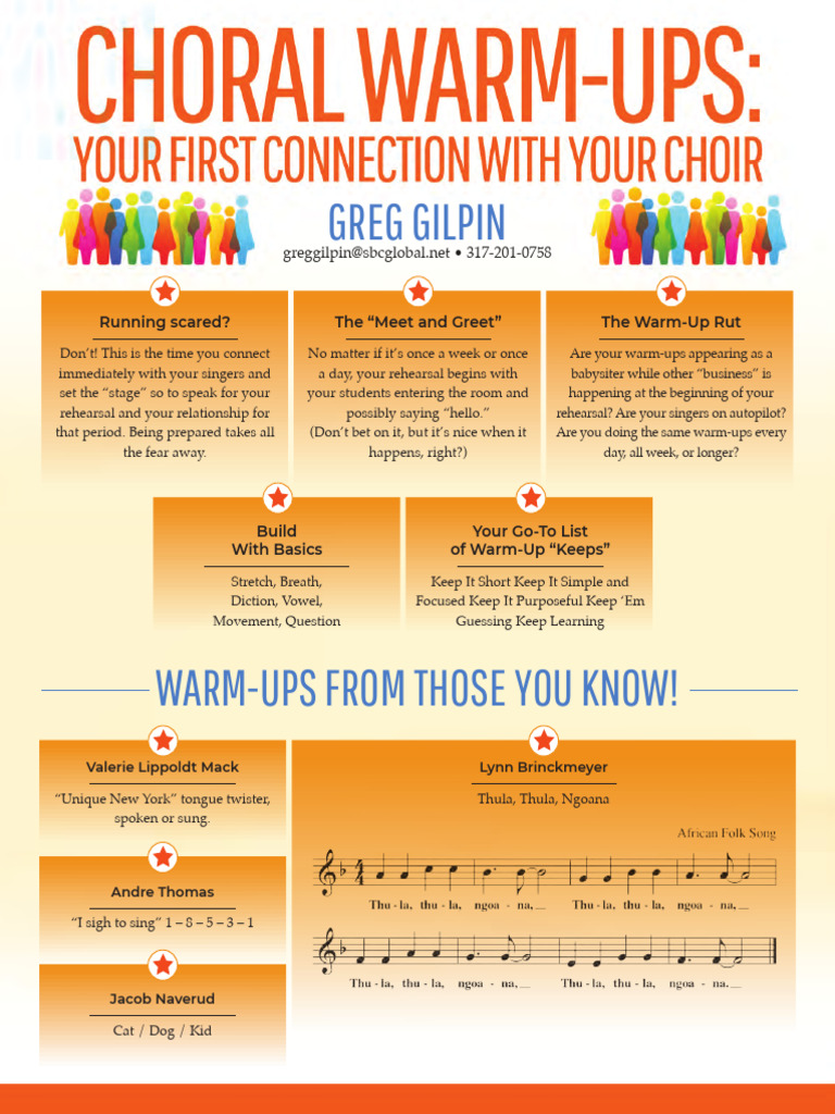 Gilpin Choral Warm-Ups Handout Digital Print | PDF