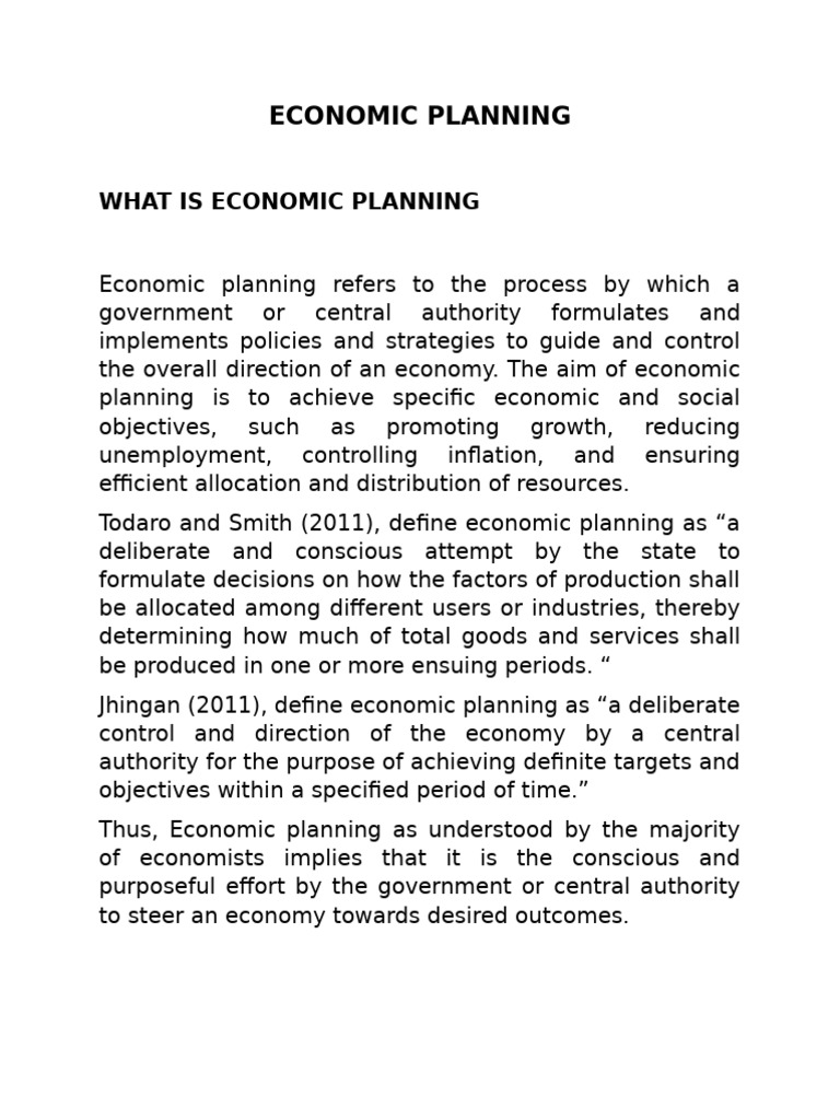 Economic Planning | PDF | Economic Planning | Business