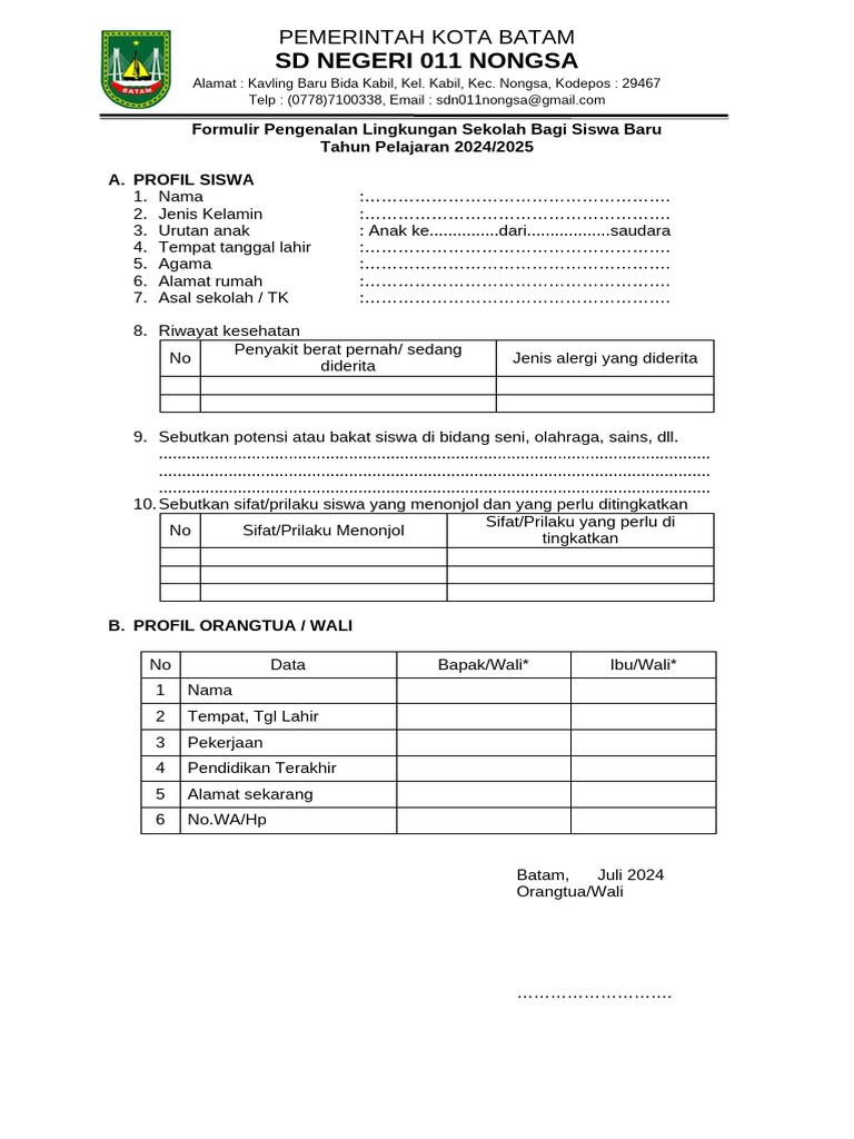 Formulir Mpls SDN 011 | PDF