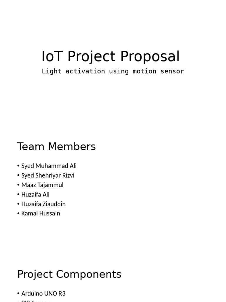 IoT Project Proposal | PDF