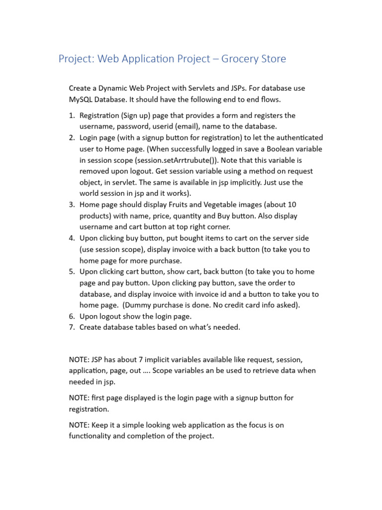 Project Web Application Grocery-Store | PDF | Computing